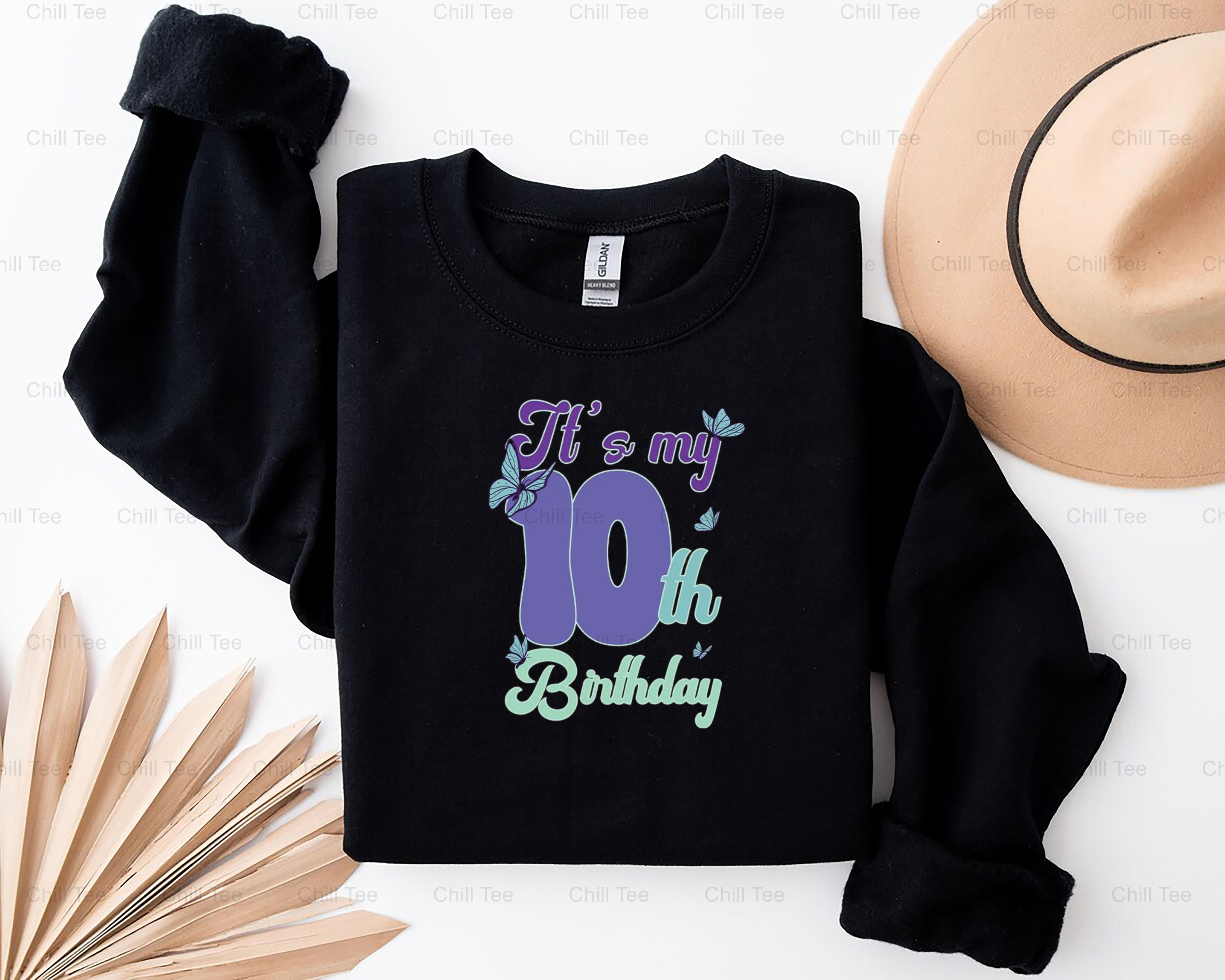 It's My 10th Birthday Girl Double Digits Butterfly Ten Year Old Gift ...