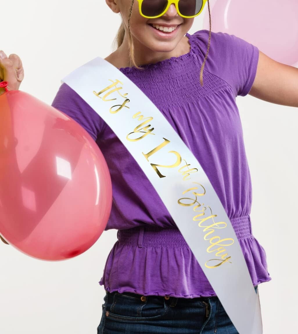 It's My 12th Birthday Sash for Girls and Boys,Happy 12th Birthday Sash ...