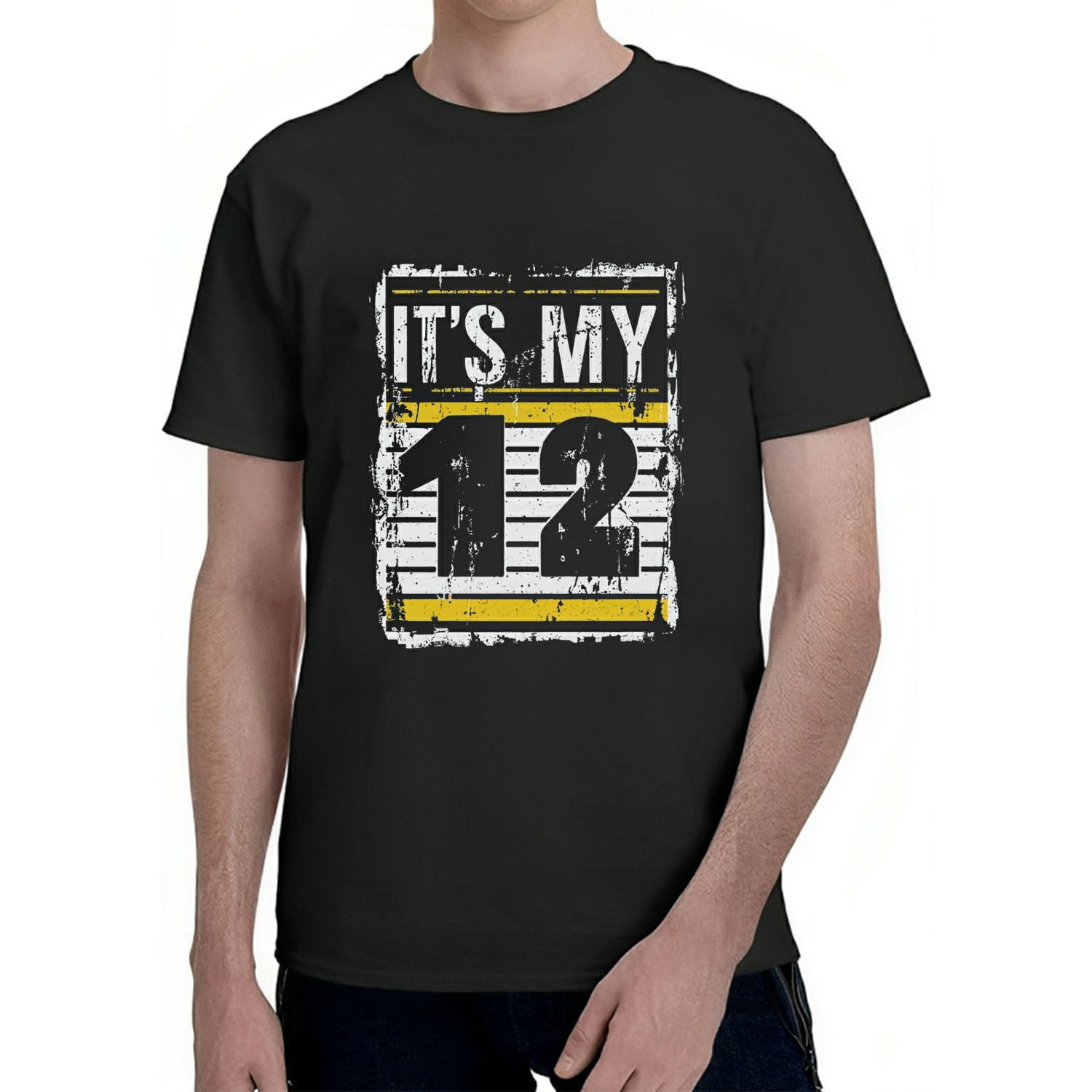 It's My 12th Birthday for 12 Year Old Baseball Fan Casual Shirt Black ...