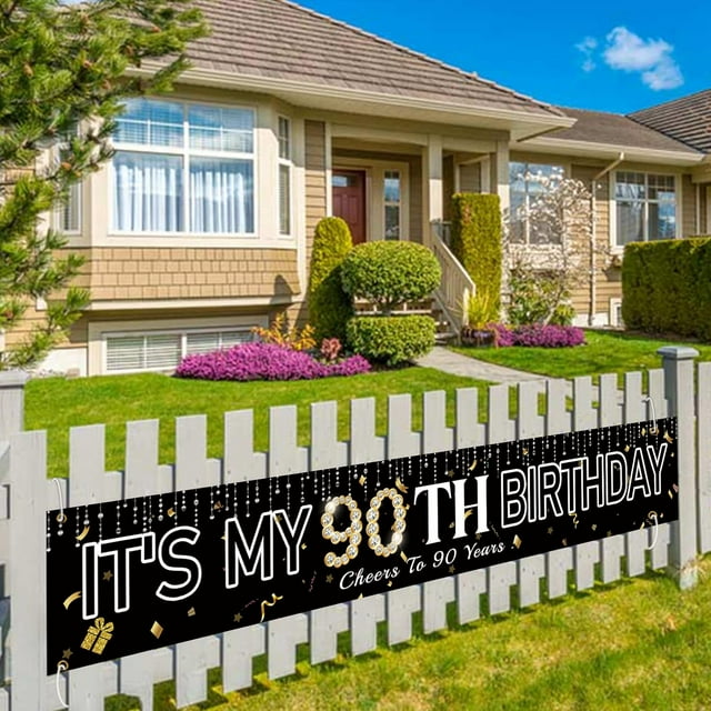 It‘s My 90th Birthday Banner Happy Birthday Large Yard Sign Banner for ...