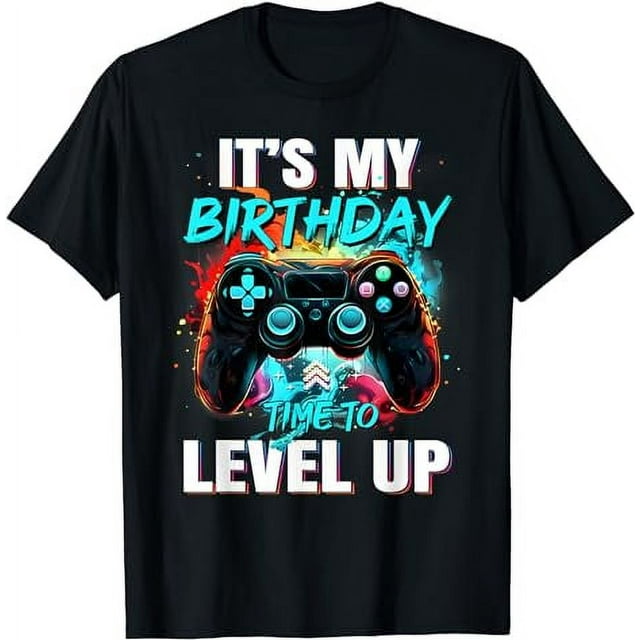 It's My Birthday Boy Time To Level Up Video Game Birthday T-Shirt ...