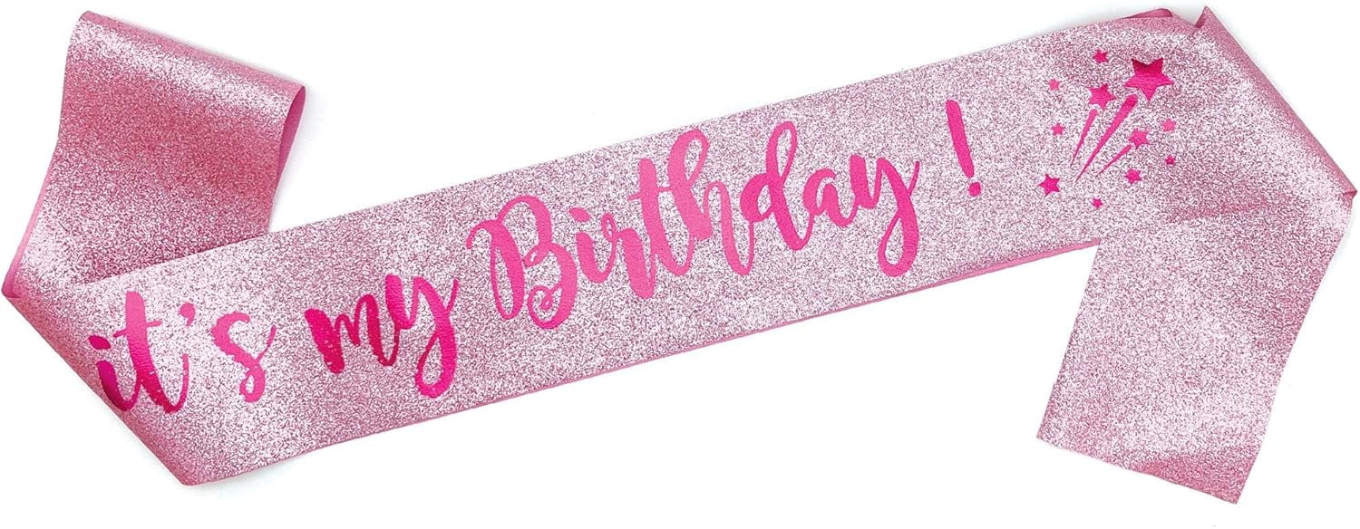 It's My Birthday - Glitter Pink Sash - Be The Most Beautiful for Your ...