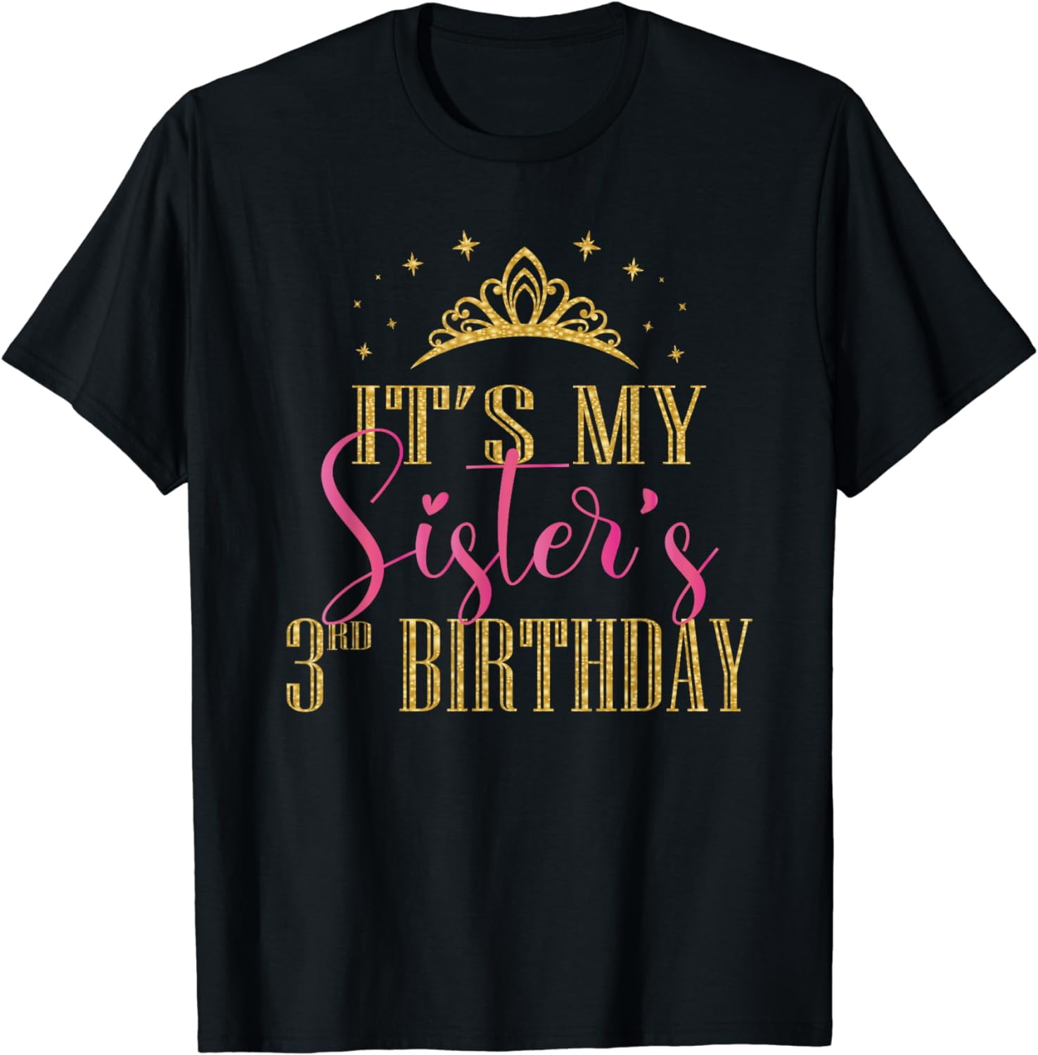 It's My Sister's 3rd Birthday Girls Party Family Matching T-Shirt ...
