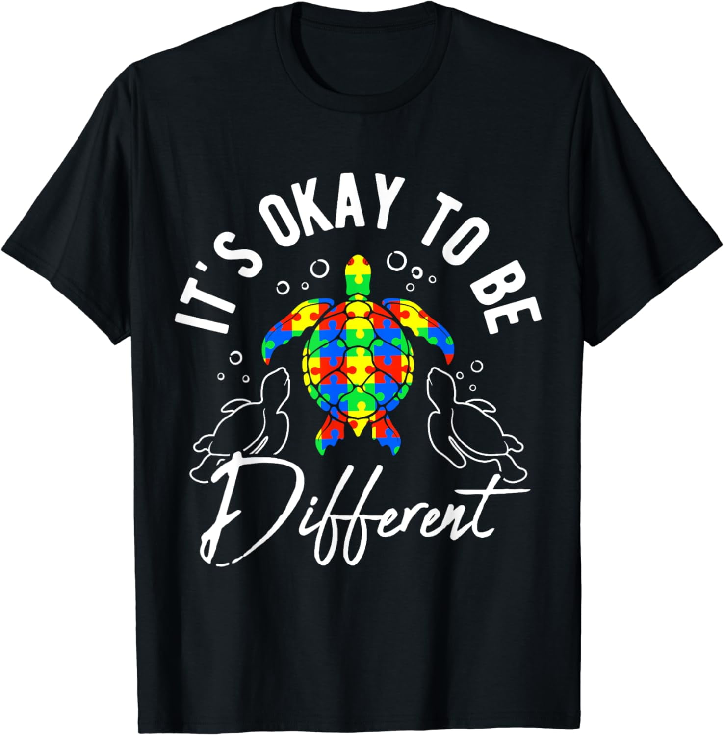 It's Okay To Be Different Inspirational Turtle Awareness T-Shirt ...