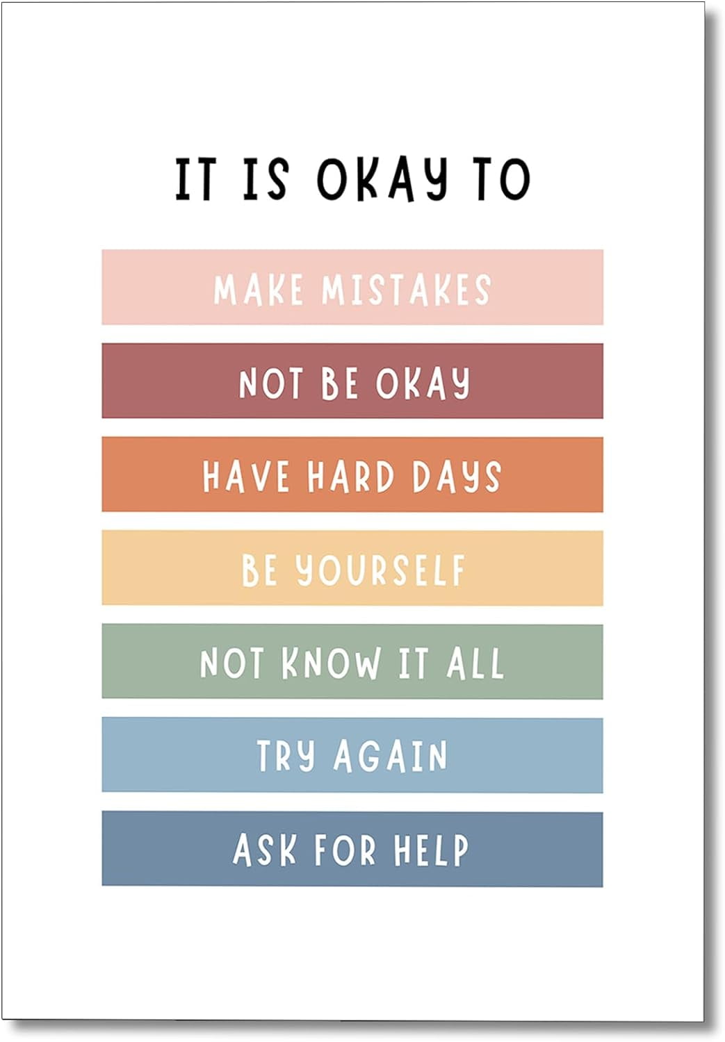 It''s Okay To Not Be Okay Poster, Boho Classroom Decor Positive ...