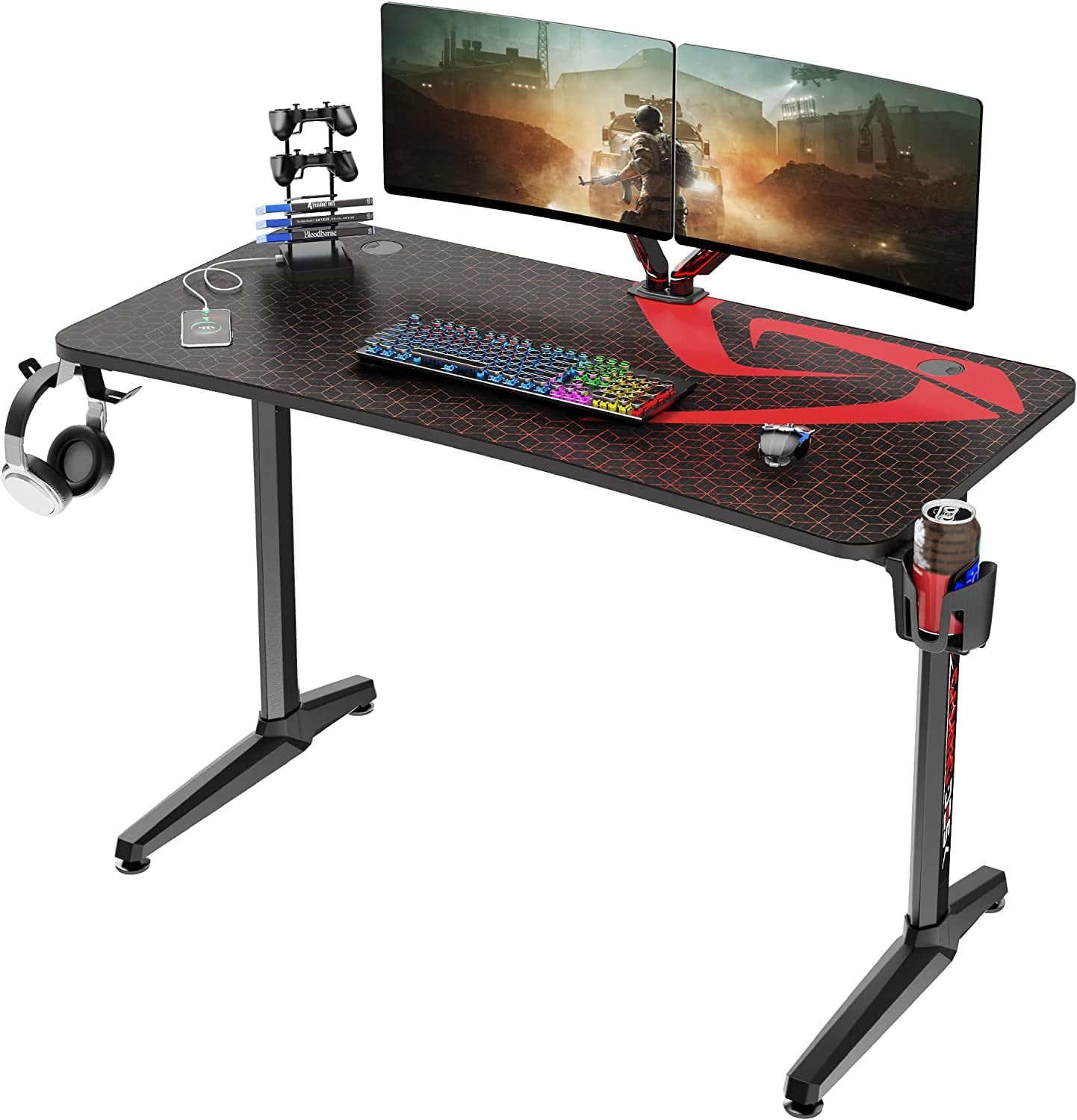 It's_Organized 47 inch Gaming Desk Racing Style Computer Desk with Free ...