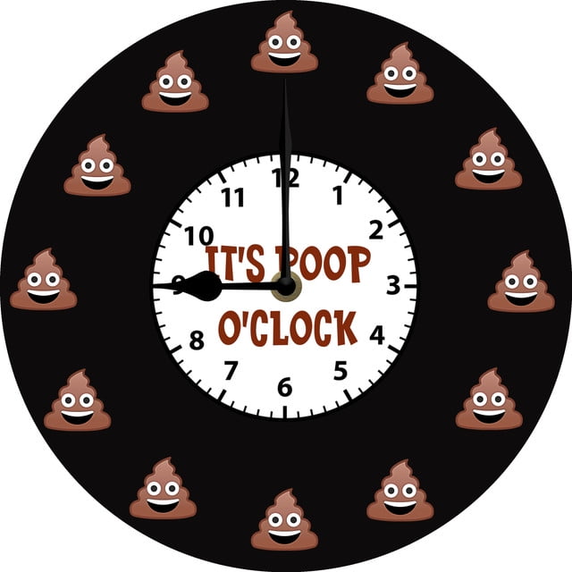 It's Poop O'clock Funny Clock for Bathroom Poop Time Wall Clock ...