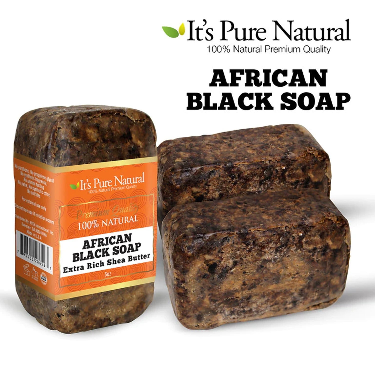 It's Pure Natural - Authentic African Black Soap with Extra Rich 100% ...