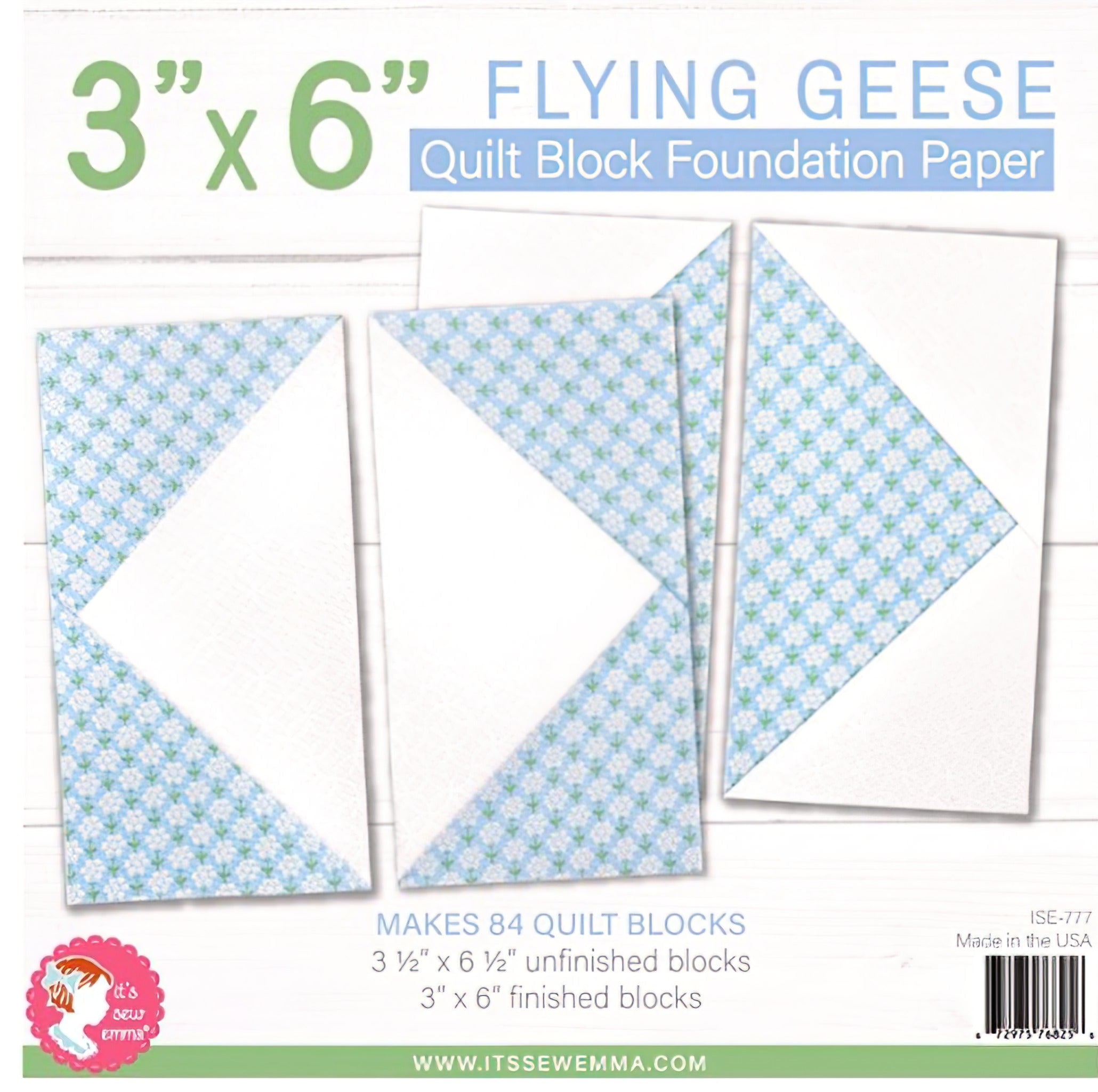Flying Geese 3X6 inch Quilt Block Foundation Paper by Its Sew Emma ...