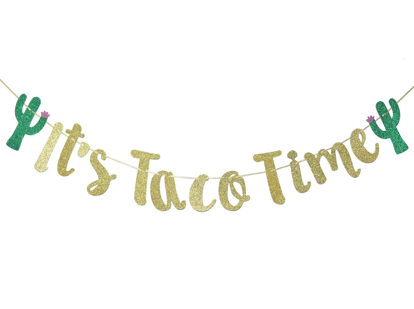 It's Taco Time Banner Bunting Sign for Mexican Fiesta Themed Birthday ...