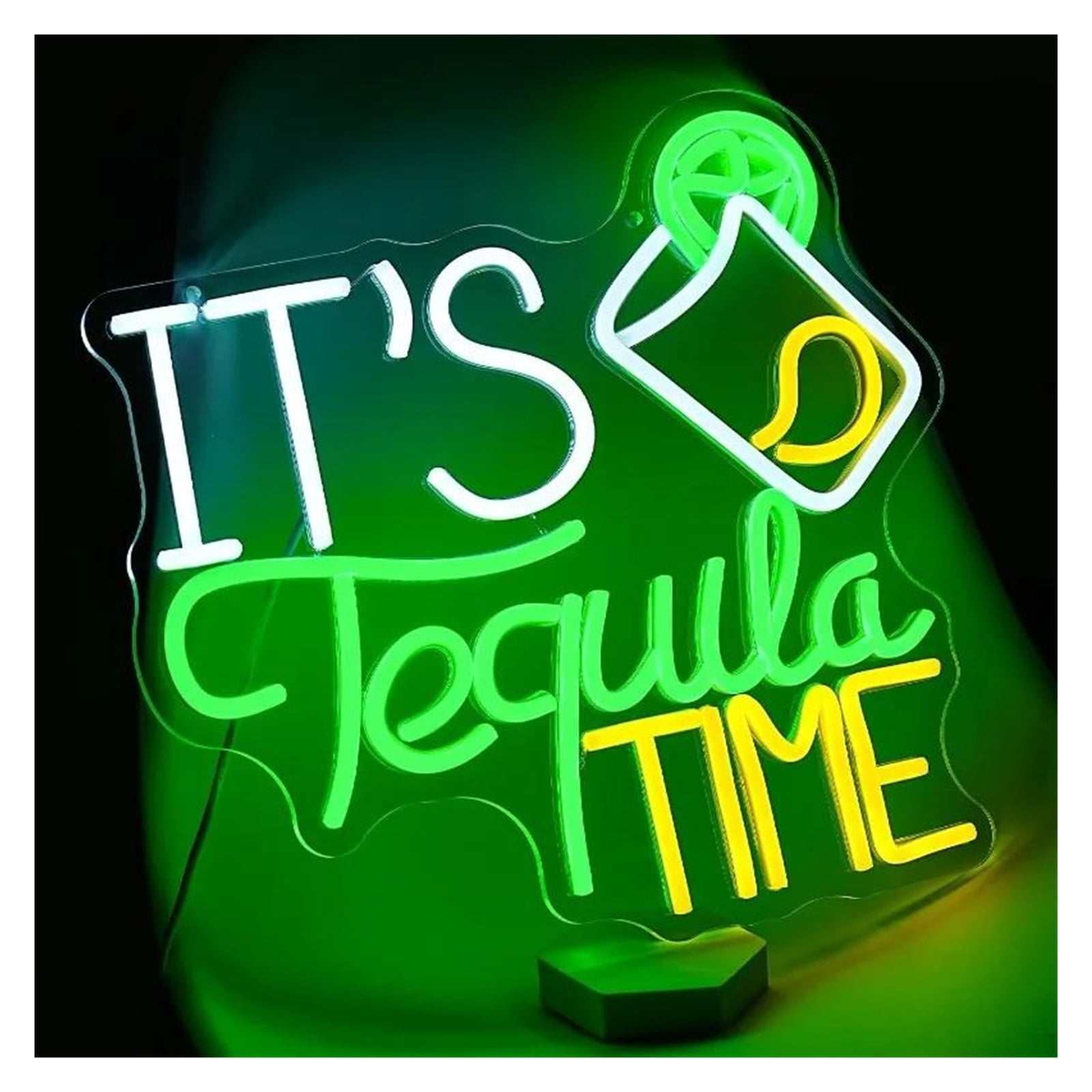 It's Tequila Time Neon Sign Dimmable Bar Logo Men's Cave Bar Restaurant ...