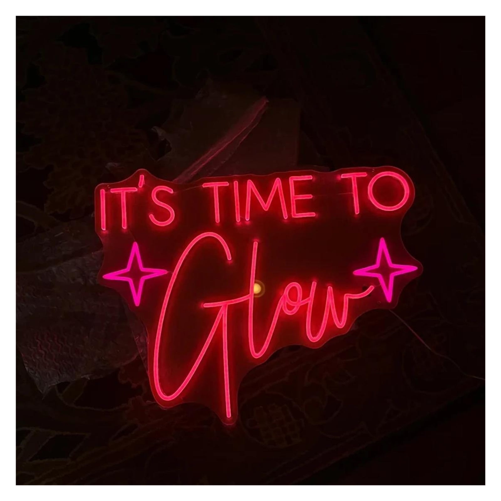 It's Time To Glow Neon Signs USB Powered Adjustable Brightness Letter ...