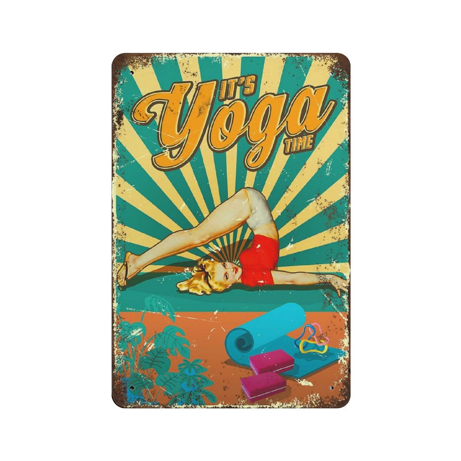 It's Yoga Time tin sign, Yoga tin sign, Yoga Studio Decor, Yoga Wall ...
