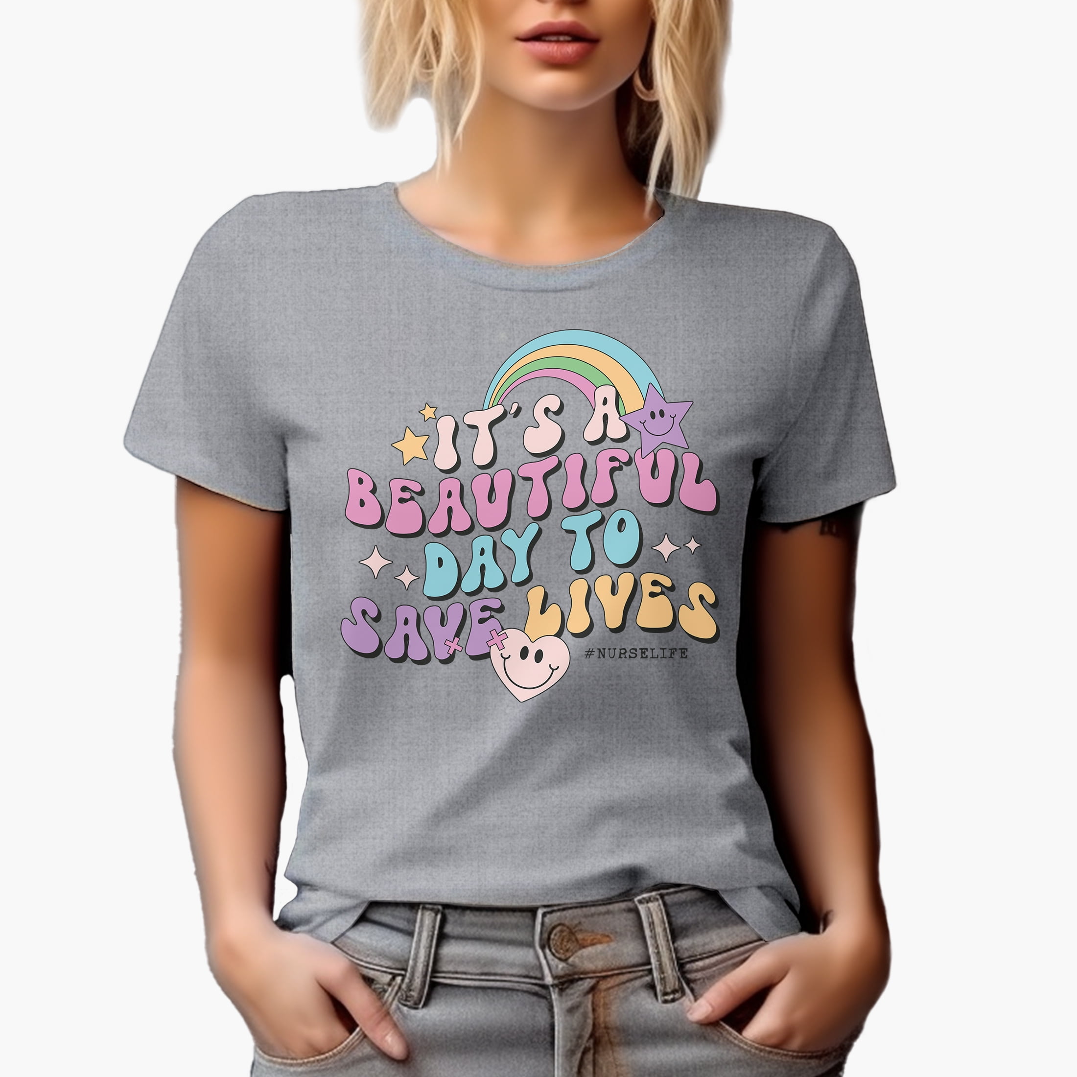 It's a Beautiful Day to Save Lives, 90s Retro Groovy Wavy Text, Nurse ...