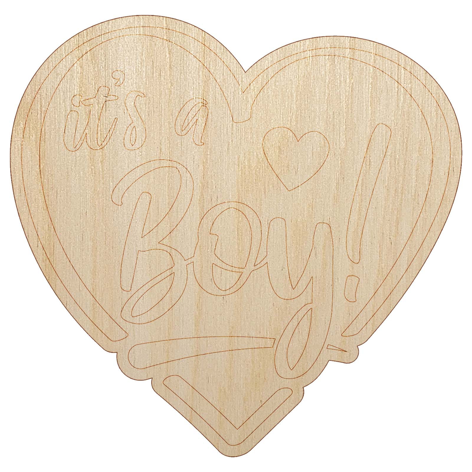 It's a Boy Baby Shower Wood Shape Unfinished Piece Cutout Craft DIY ...