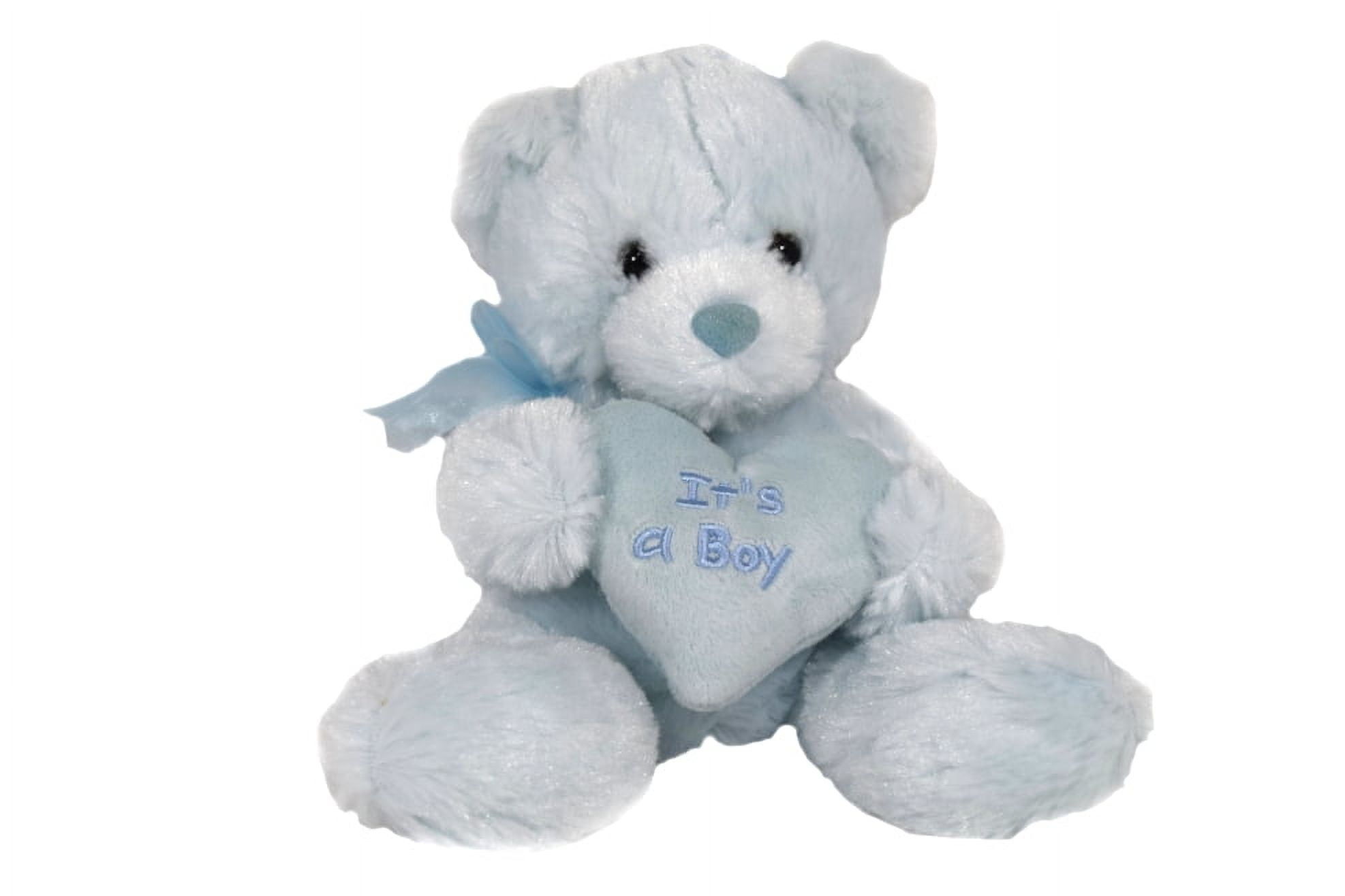 It's a Boy Light Blue Plush Teddy Bear Stuffed Animal with Heart TOY ...