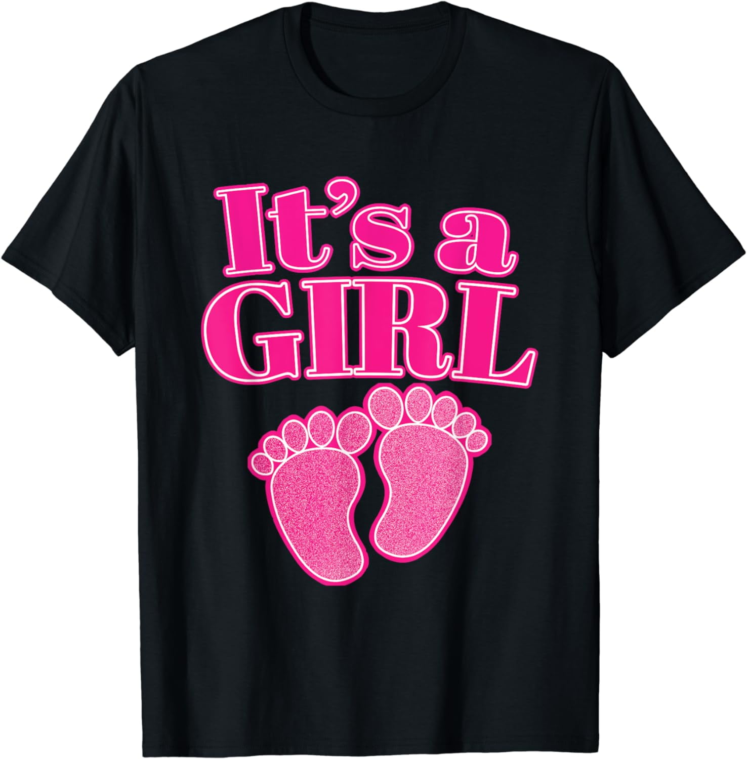 It's a GIRL, Gender Reveal Party Pregnancy Announcement Pink T-Shirt ...
