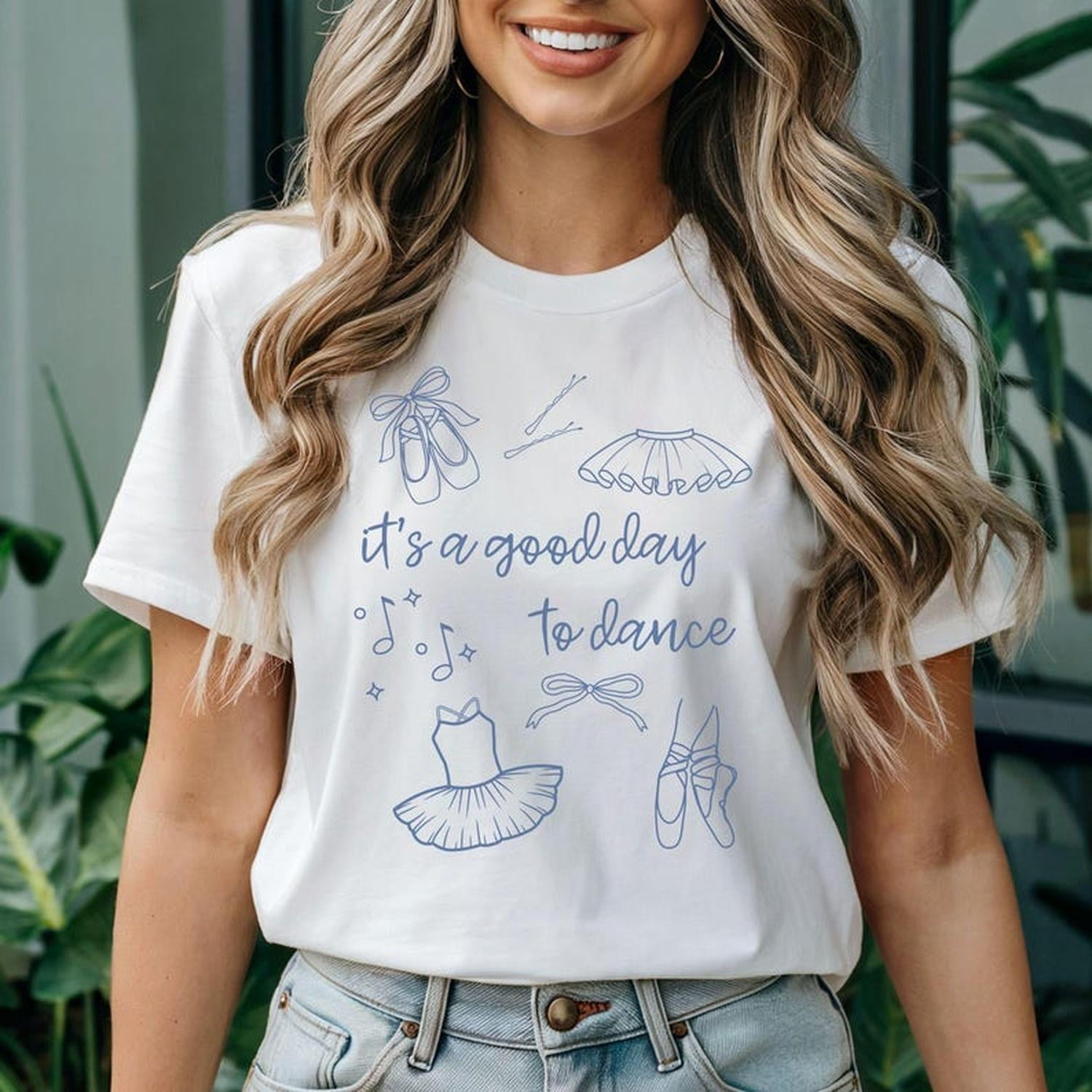 It's a Good Day to Dance Shirt, Blue Dance Doodle Art Shirt, Ballet ...