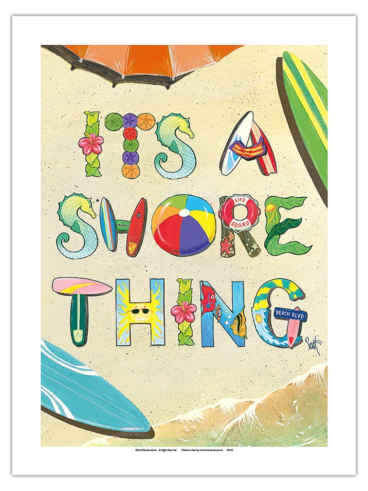 It's a Shore Thing - Beach Sand Art - From an Original Color Painting ...