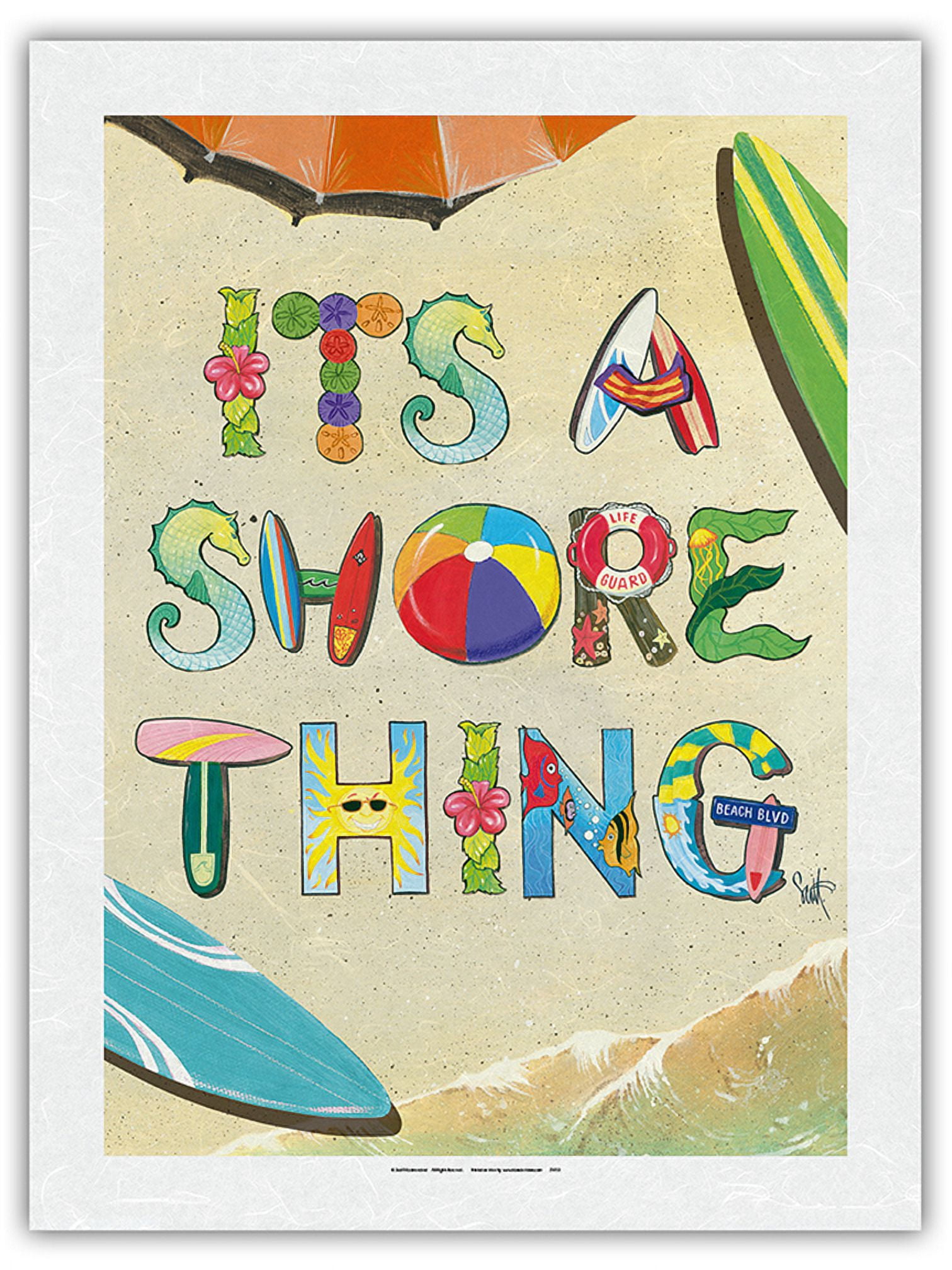 It's a Shore Thing - Beach Sand Art - From an Original Color Painting ...