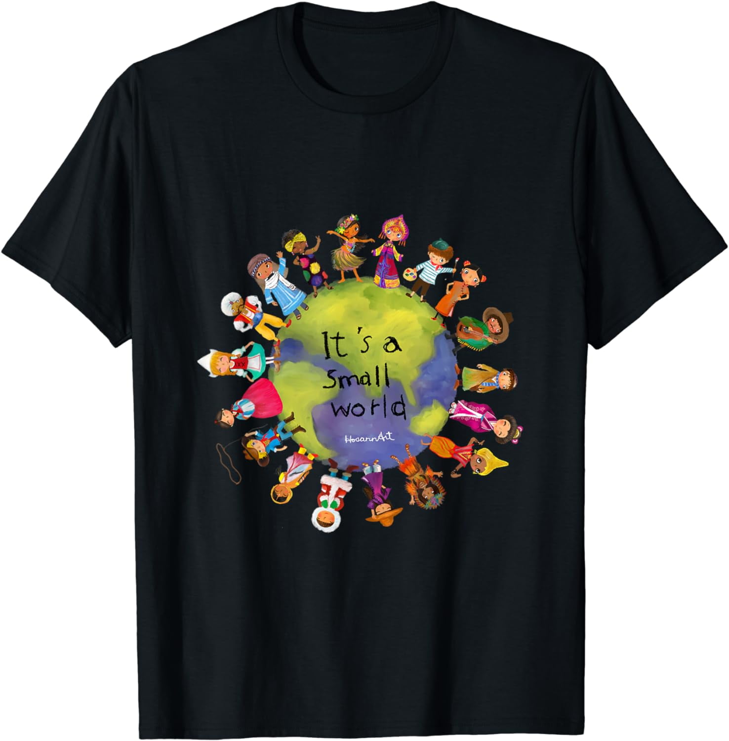 It's a small world and cute multicultural children Cotton T-Shirt ...