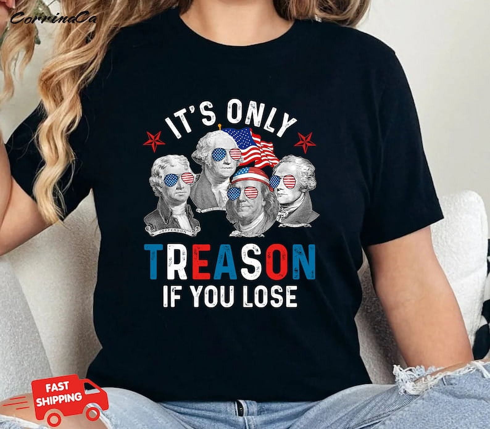 It's only treason if you lose, Men's Funny George Washington Cool 4th ...