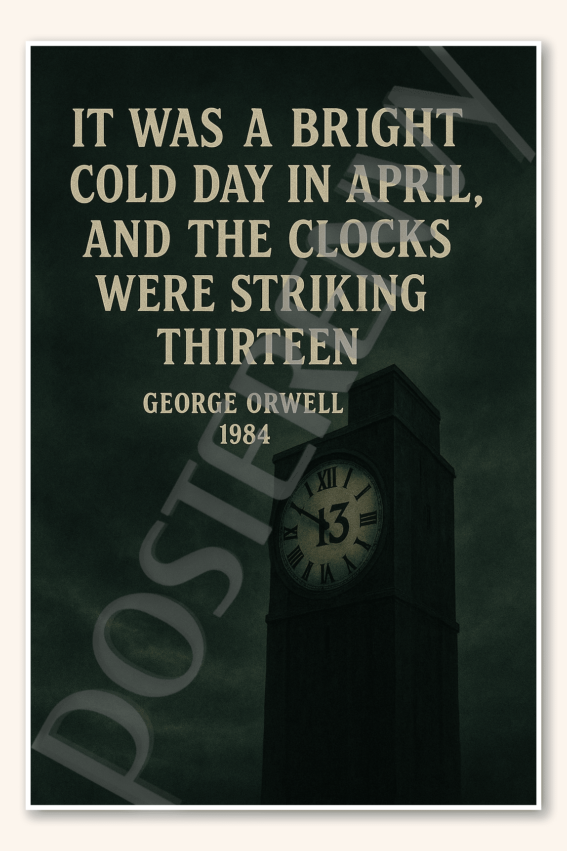 It was a bright cold day in April, and the clocks were striking ...