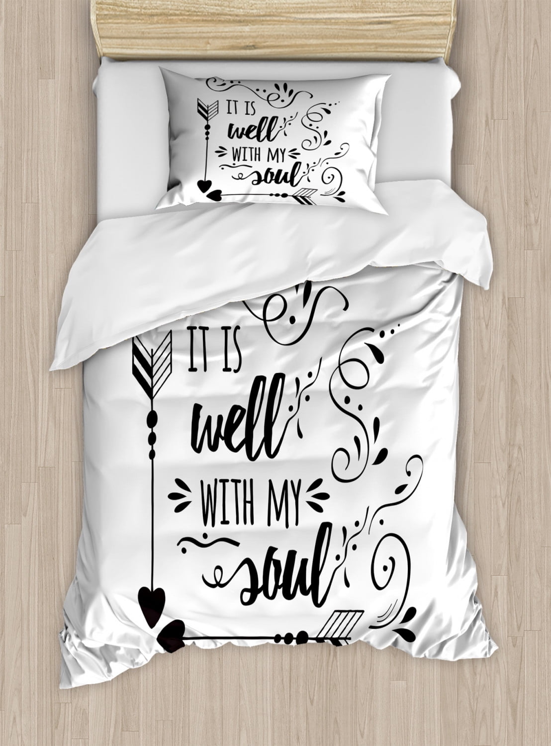 It is well with my soul Duvet Cover Set Twin Size, Doodle Style ...