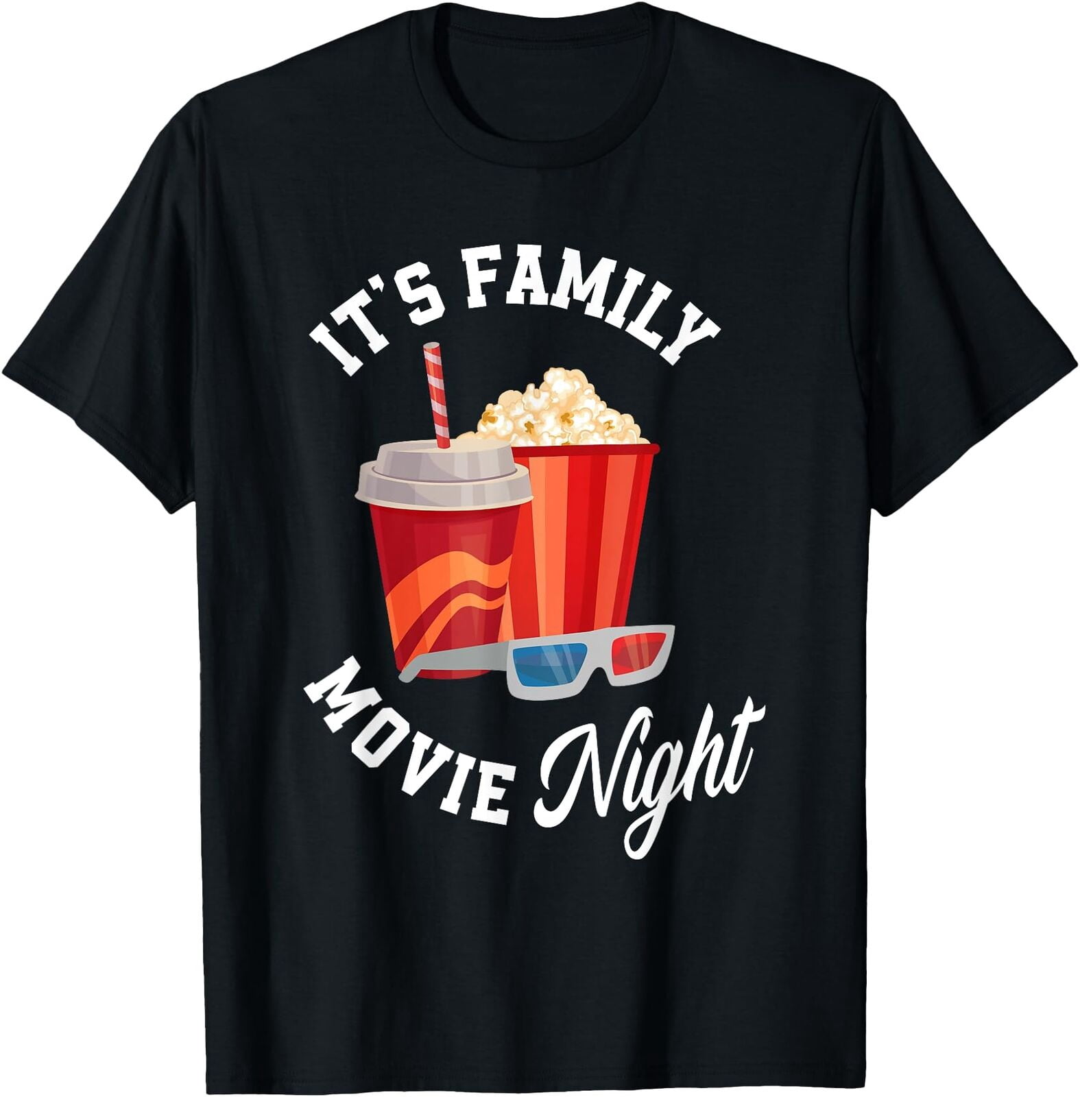 It39s Family Movie Night Cinema Popcorn Film Movie Lover T Shirt Men ...