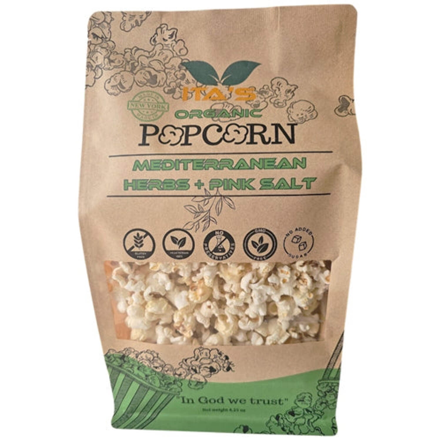 Ita's Organic Himalayan Pink Salt Popcorn With Mediterranean Herbs ...