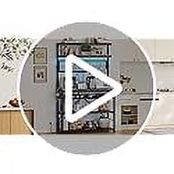 Itaar Bakers Rack with Power Outlet, 6-Tier Coffee Bar, Microwave Stand ...