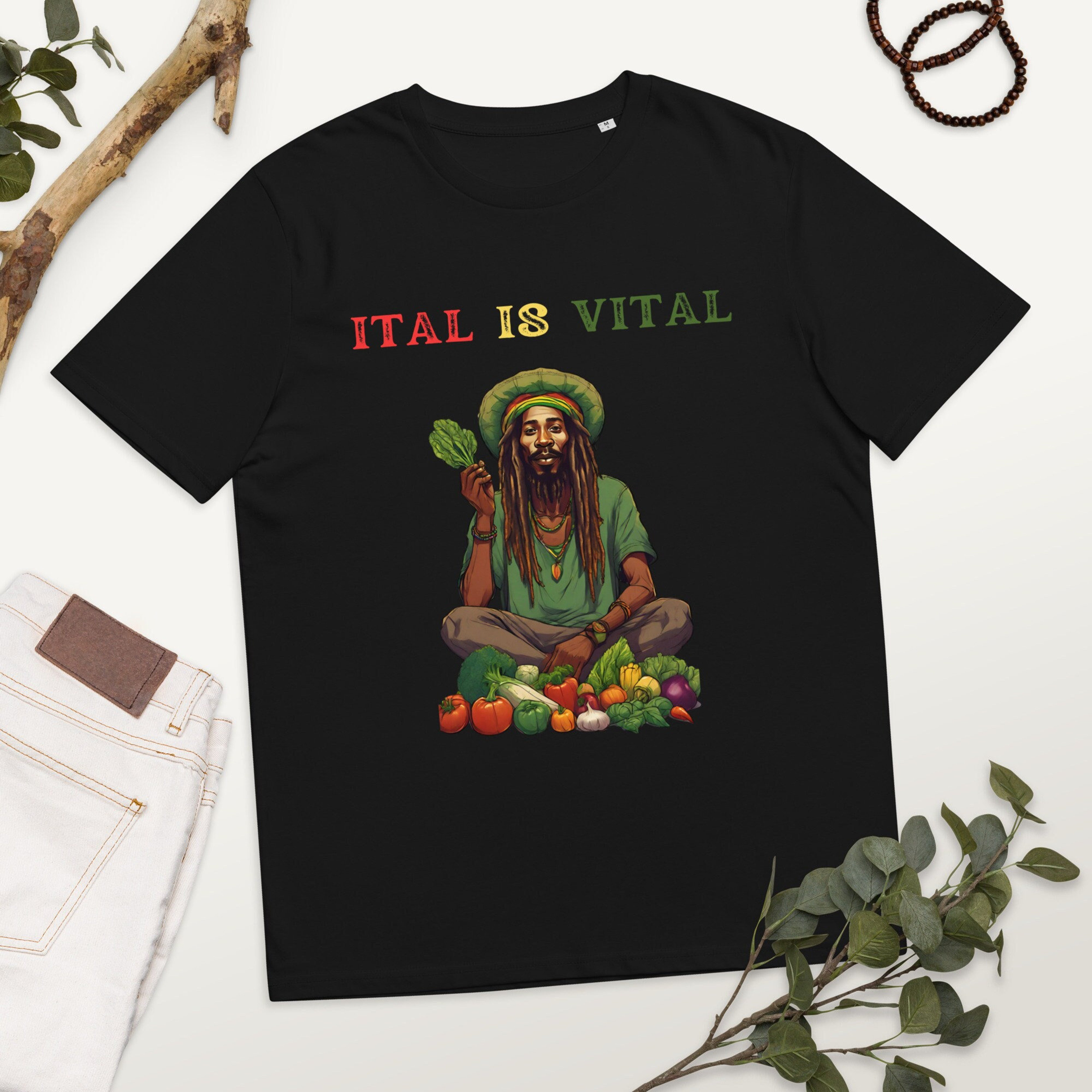 Ital is vital vegan rasta organic cotton unisex reggae t-shirt ...