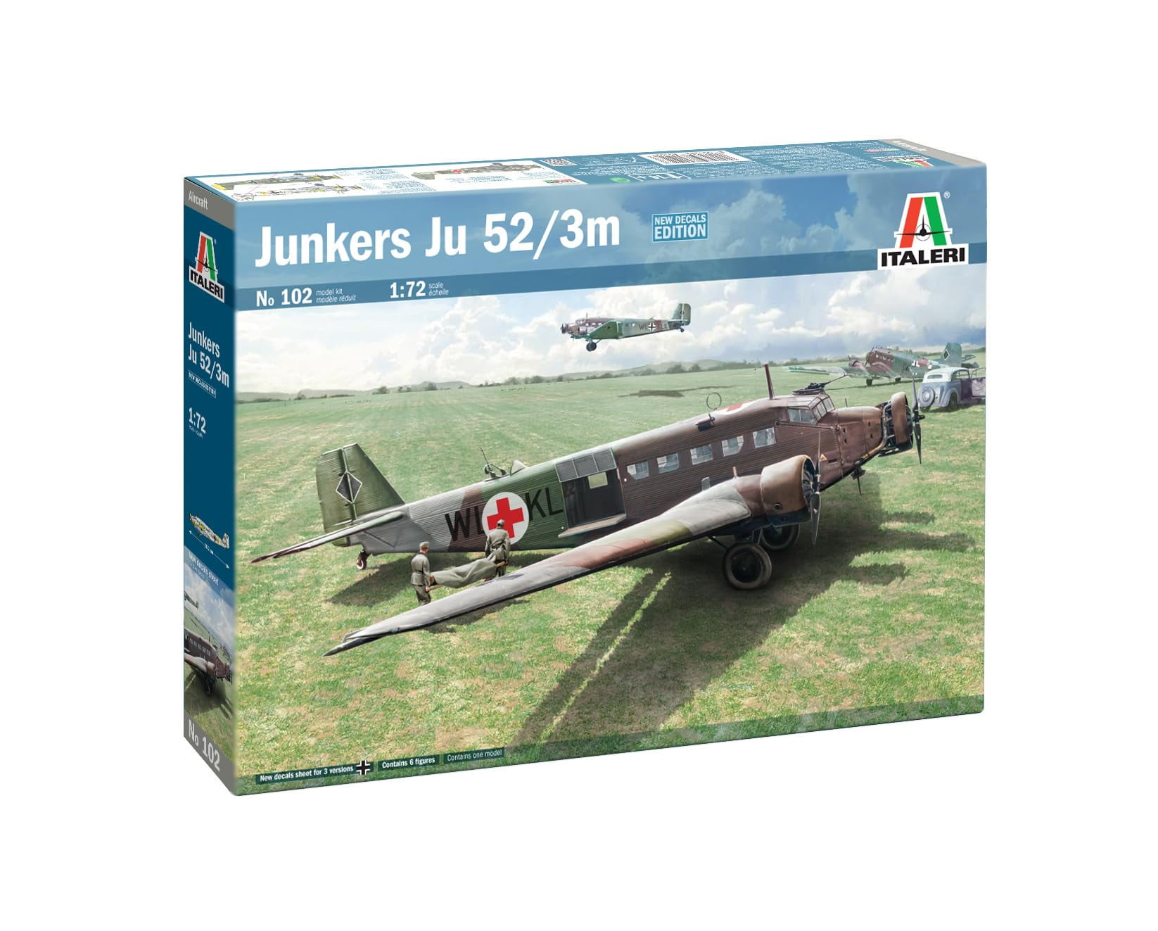 Italeri 0102 Junkers Ju 52/3M 1/72 Scale Plastic Model Kit - Walmart.com