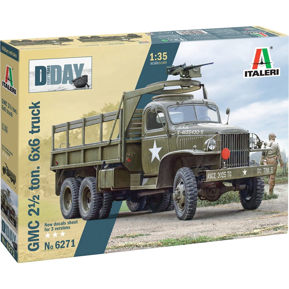 Italeri 6271 GMC 2-1/2 Ton 6X6 Truck 1/35 Scale Plastic Model Kit ...