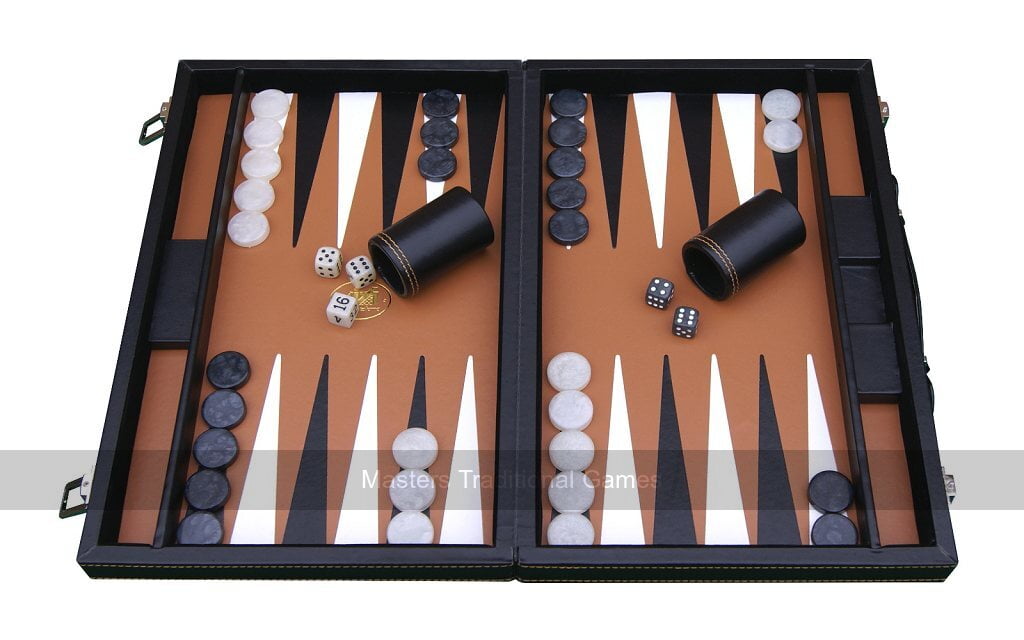 Italfama Compact Leatherette Travel Backgammon Set, 14.5-inch, Black ...