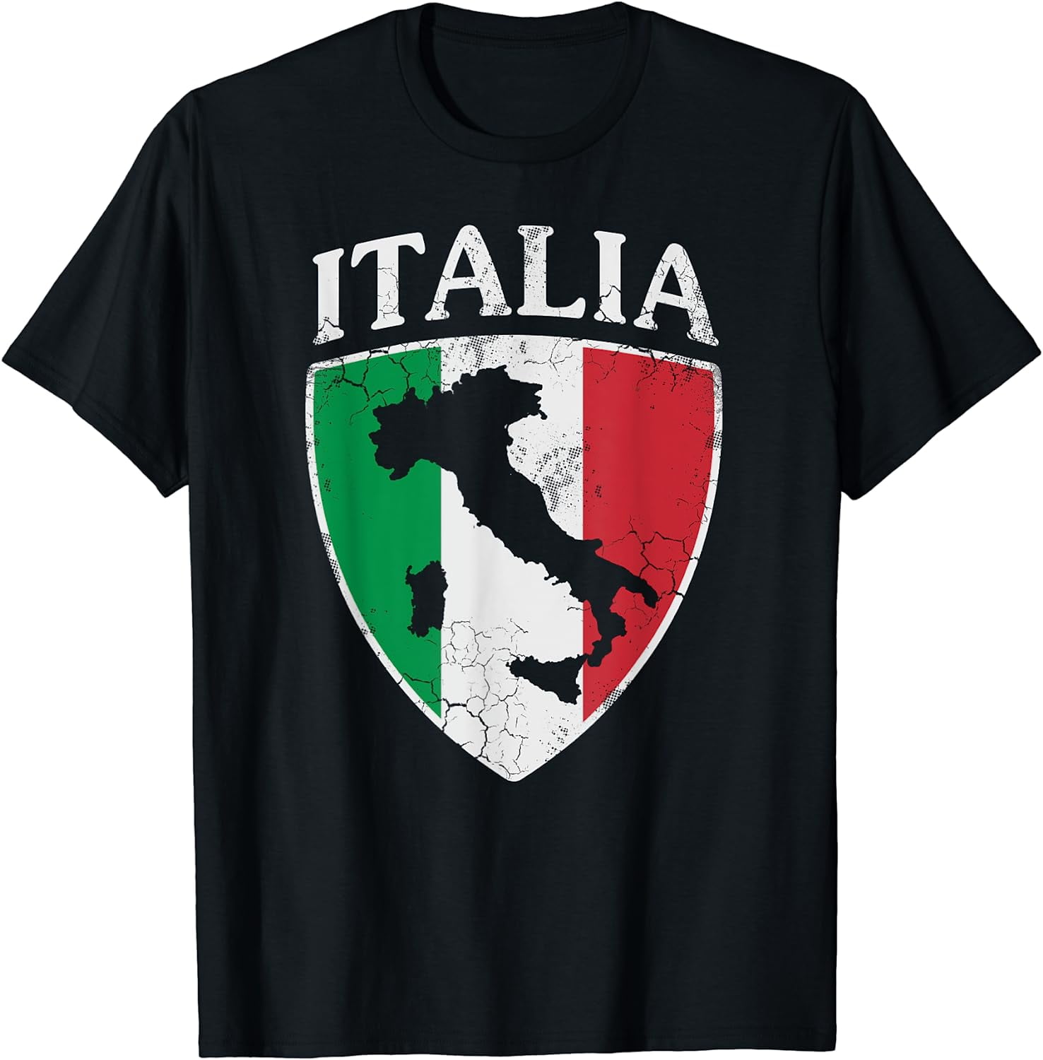 Italia Crest Map Italy Italian Flag Retro Distressed Men T-Shirt ...