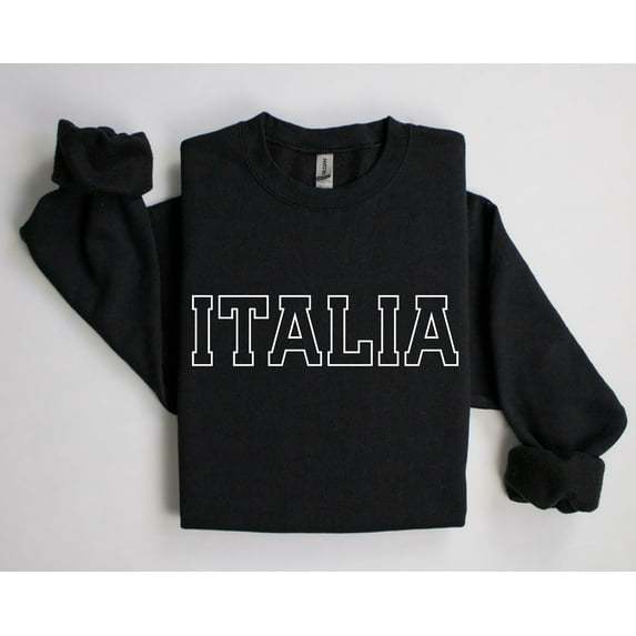 Italia Crewneck T-Shirt Italy, Italian Travel Theme Pullover T-Shirt ...