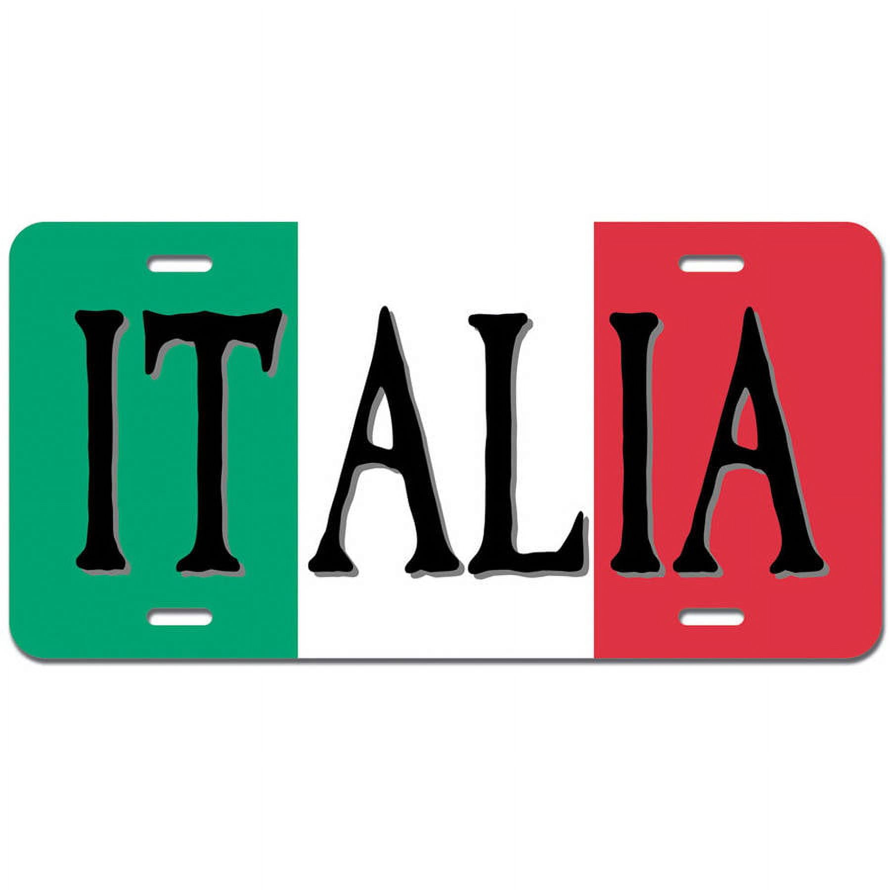 Italia Flag Italy Italian Novelty Metal Vanity License Tag Plate ...