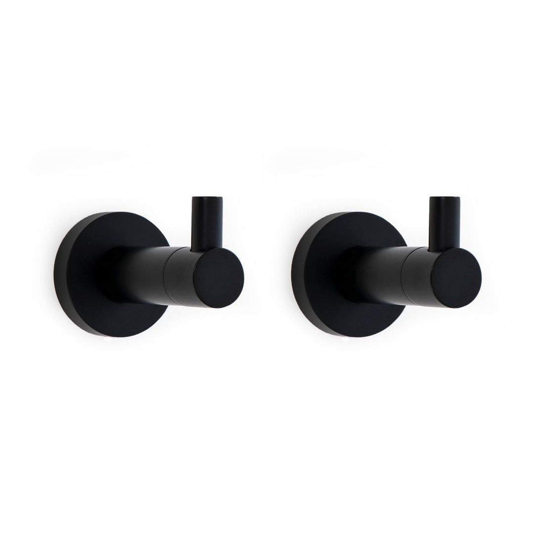 Italia Florence Series set of 2 Robe Hooks in Matte Black - Walmart.com