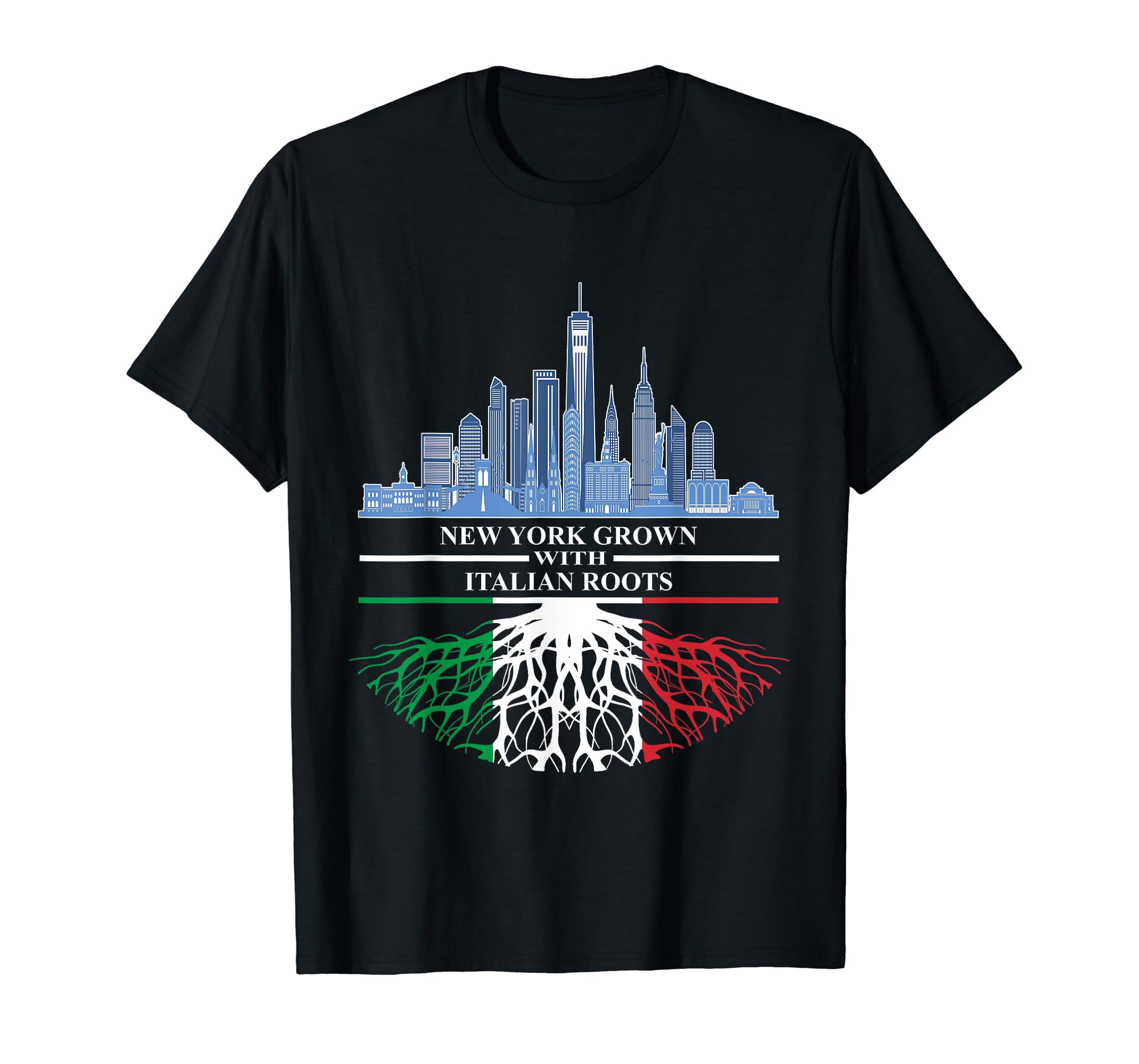 Italia Half Italian Roots NYC NY New York City Italy Flag T-Shirt ...