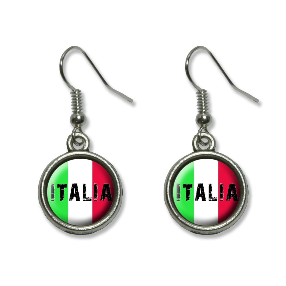 Italia - Italy Italian Flag Dangling Drop Earrings - Walmart.com