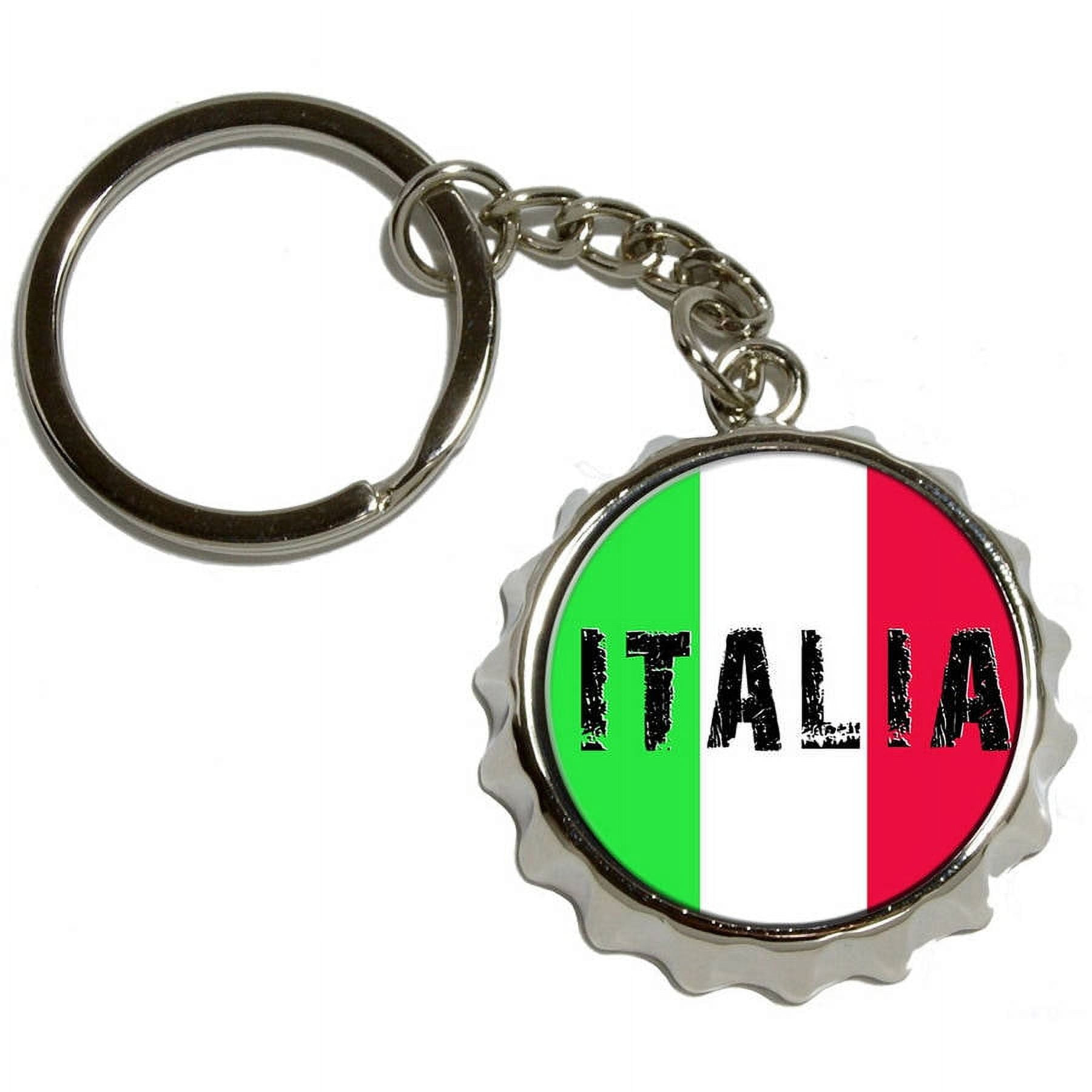 Italia, Italy Italian Flag, Nickel Plated Metal Popcap Bottle Opener ...