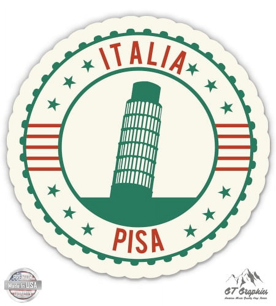 Italia Pisa Travel Suitcase Sticker - 3" Vinyl Sticker - For Car Laptop ...