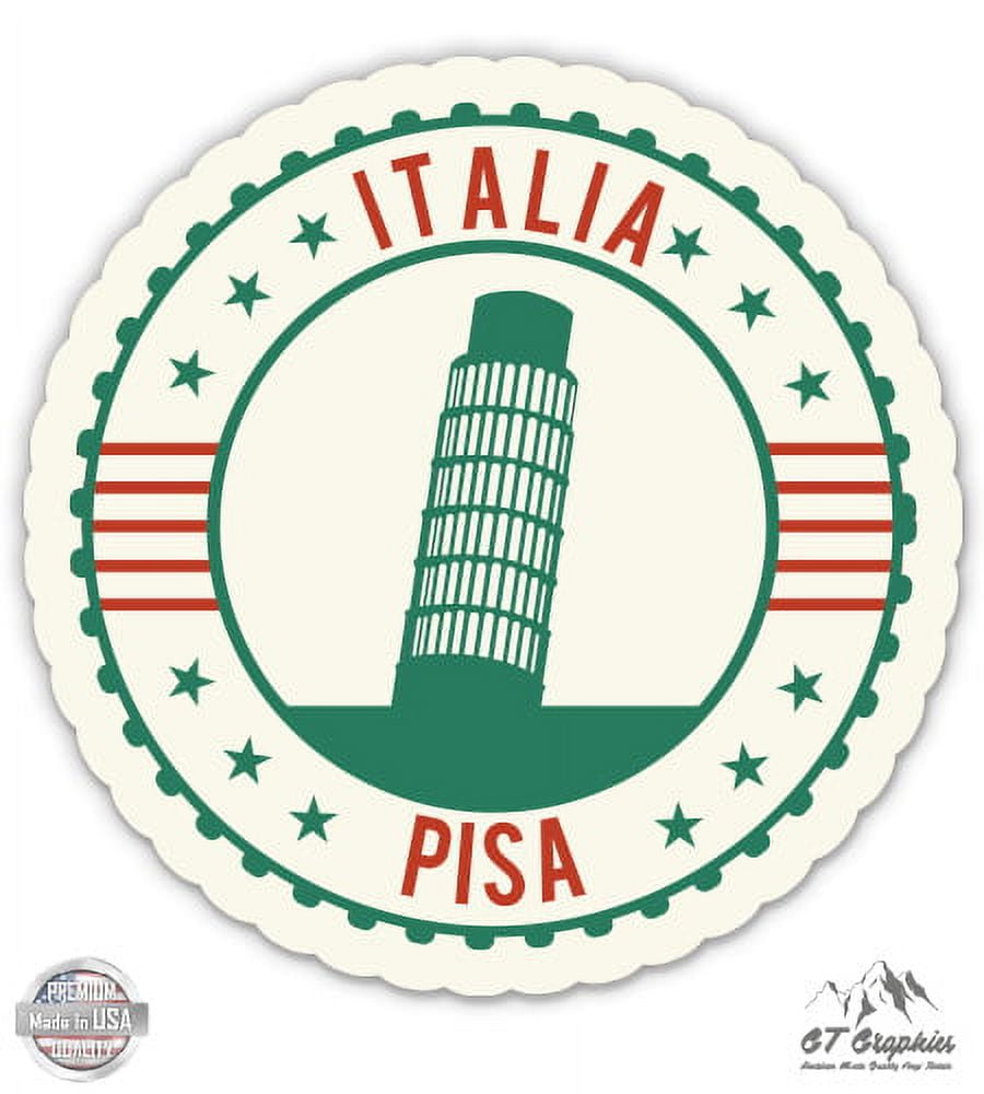 Italia Pisa Travel Suitcase Sticker - 5" Vinyl Sticker - For Car Laptop ...