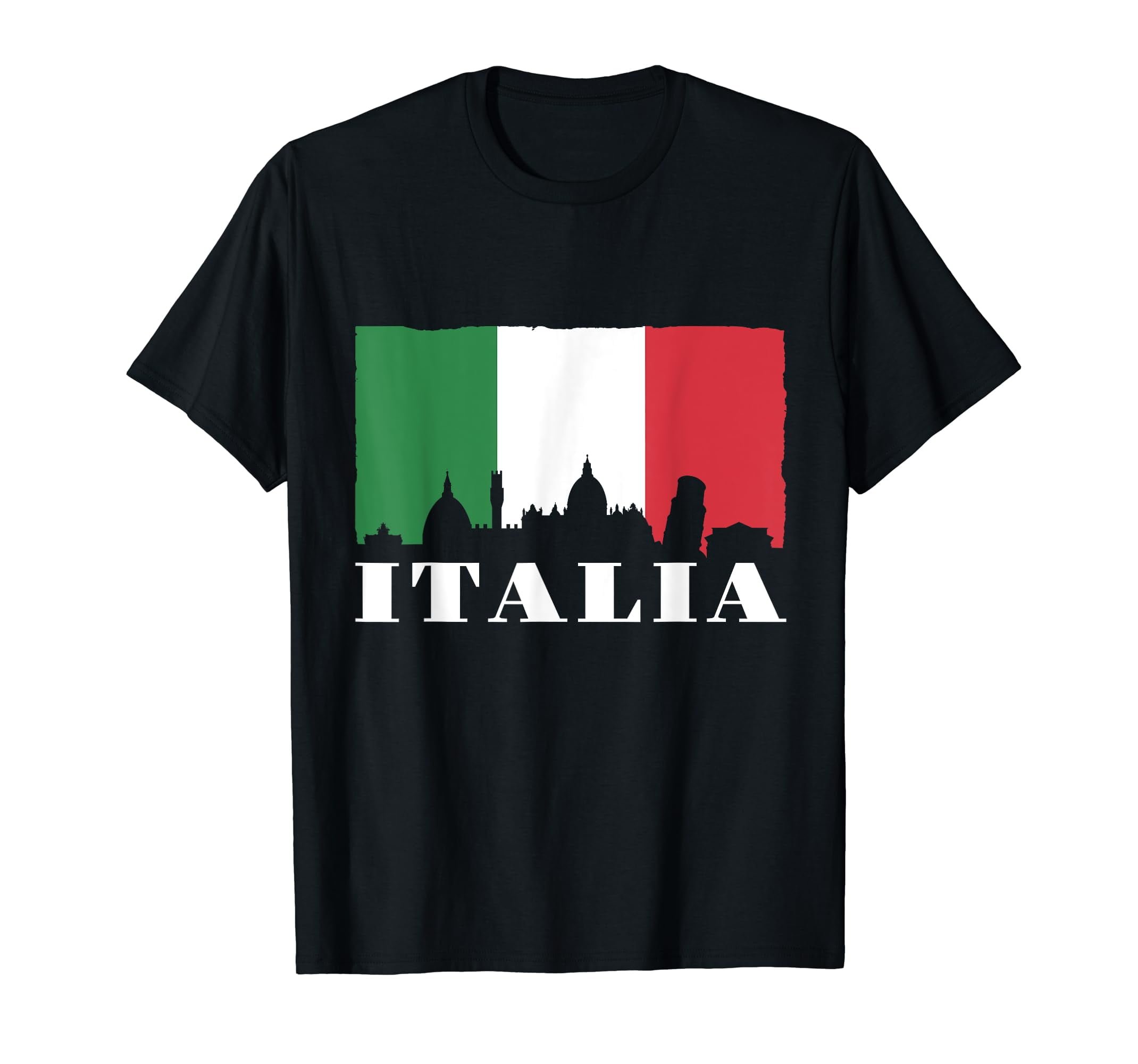 Italia Pride Rome Skyline Vintage Italy Italian Flag T-Shirt - Walmart.com