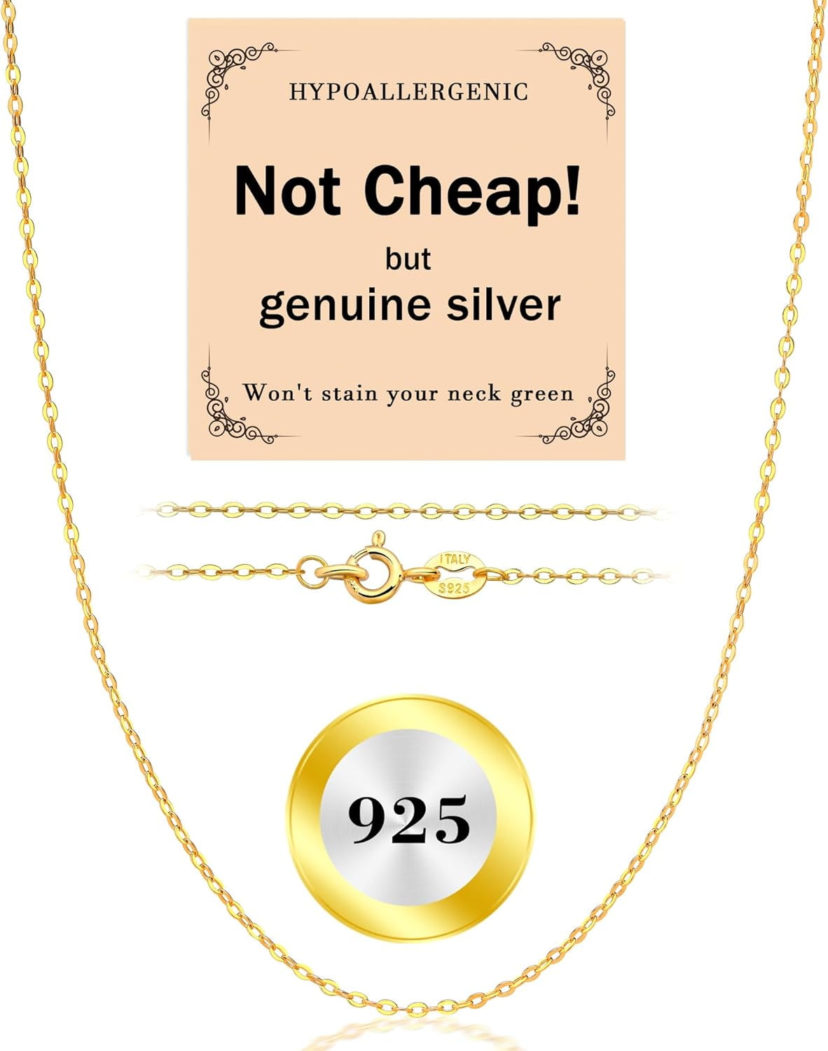 Italian 1.2/1/0.8mm 925 Sterling Silver Chain for Women, Solid Box ...