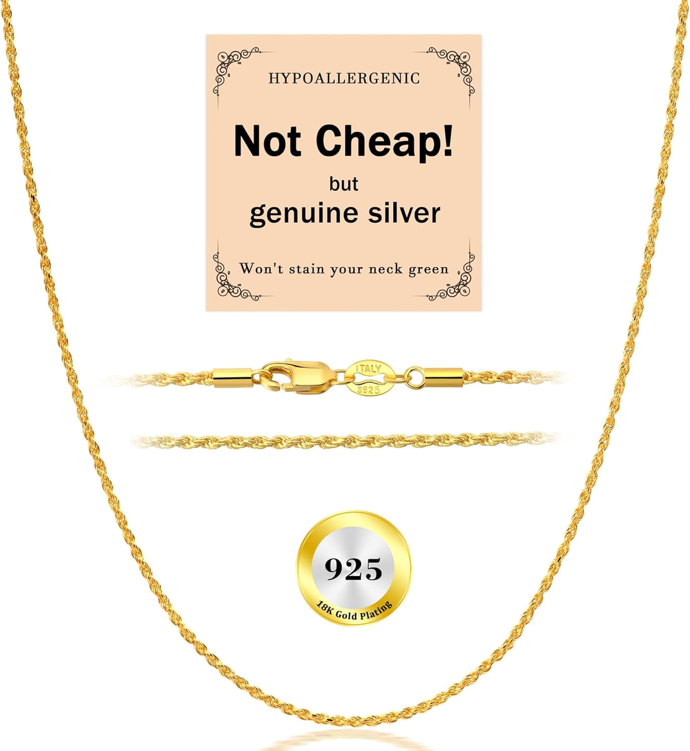 Italian 1.2/1/0.8mm 925 Sterling Silver Chain for Women, Solid Box ...