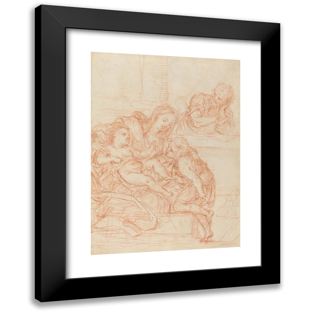 Italian 17th Century 14x18 Black Modern Framed Museum Art Print Titled - Madonna and Child with ...
