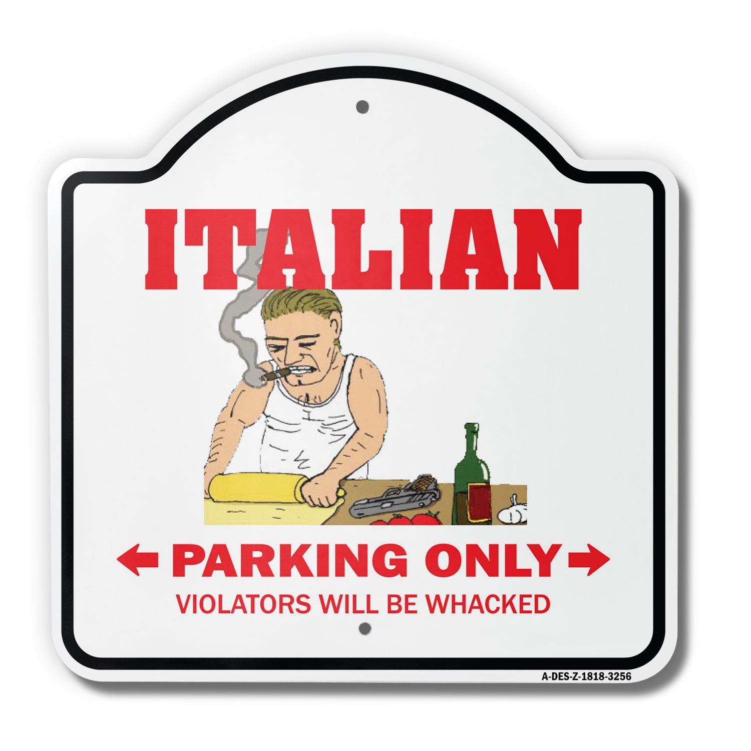 Italian 18" X 18" Heavy-Gauge Aluminum Architectural Sign | SignMission ...