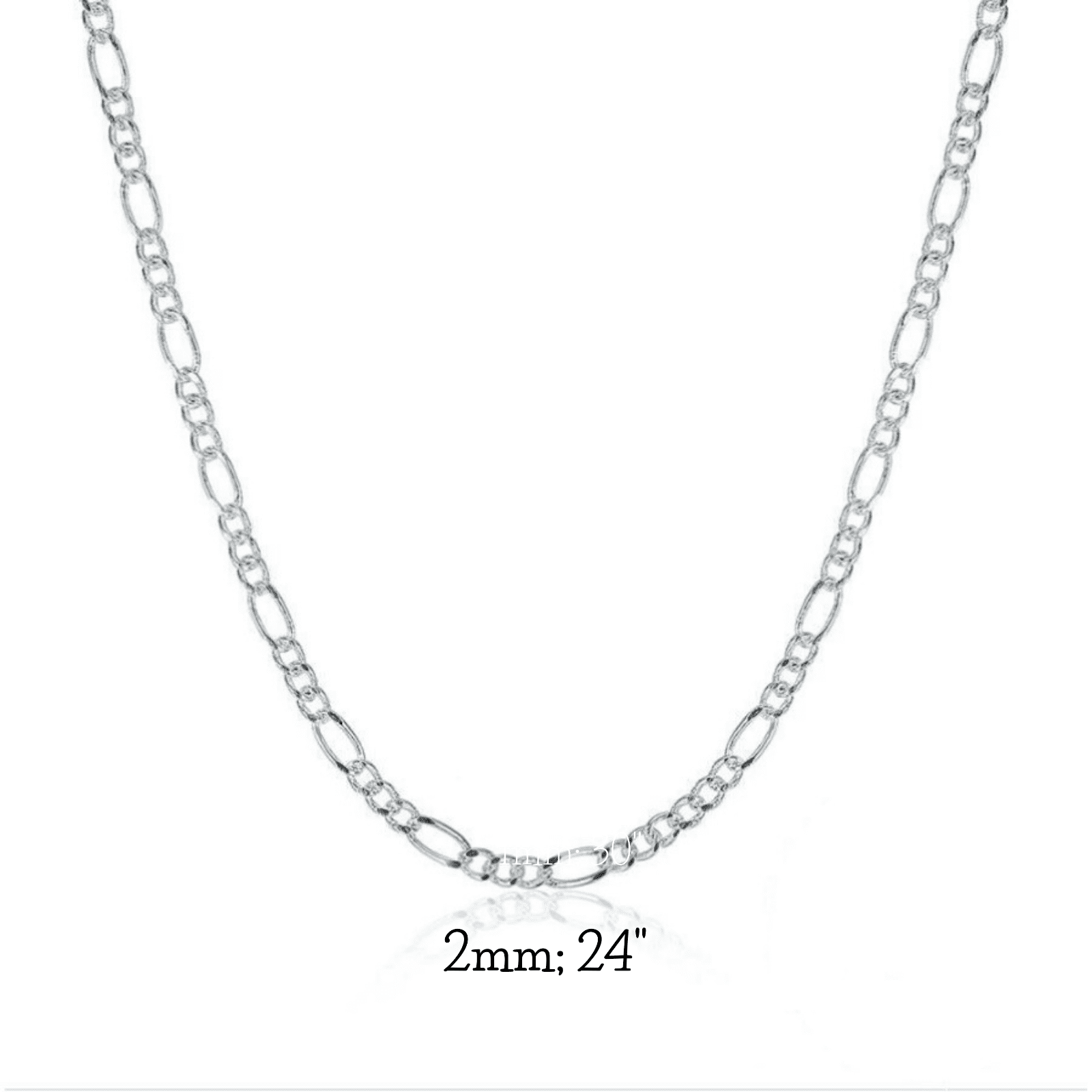 Italian 2mm Figaro Style Chain Necklace Sterling Silver - Walmart.com